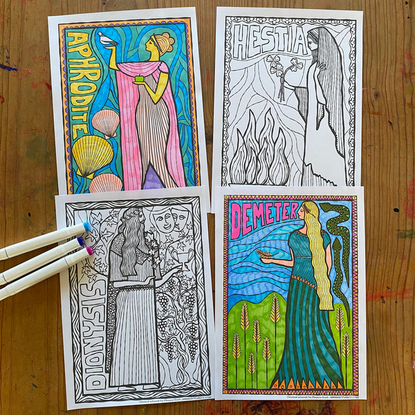 Greek Mythology - Colouring in sheets - Mini Mad Things