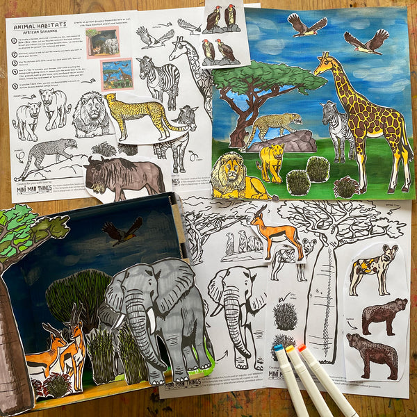 Animal Habitats - African Savanna printable activity sheets - Mini Mad ...