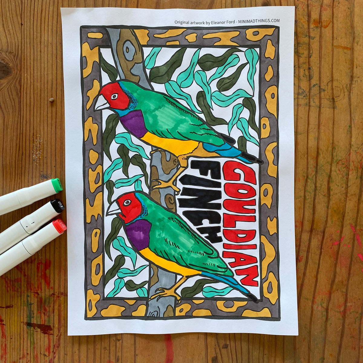 Australian native birds - Colouring in sheets - Mini Mad Things