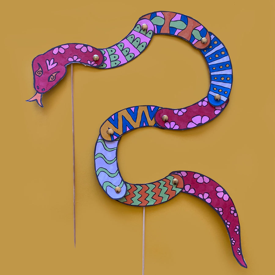 Snake Puppet printable template - Mini Mad Things