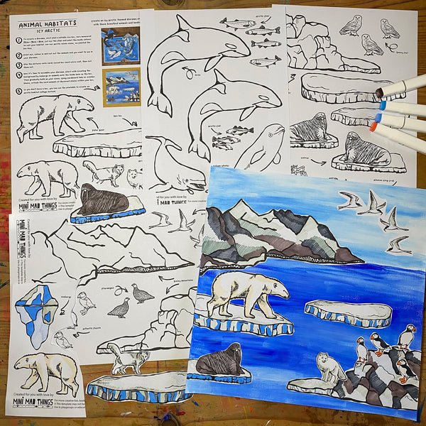 Animal Habitats - Arctic printable activity sheets - Mini Mad Things