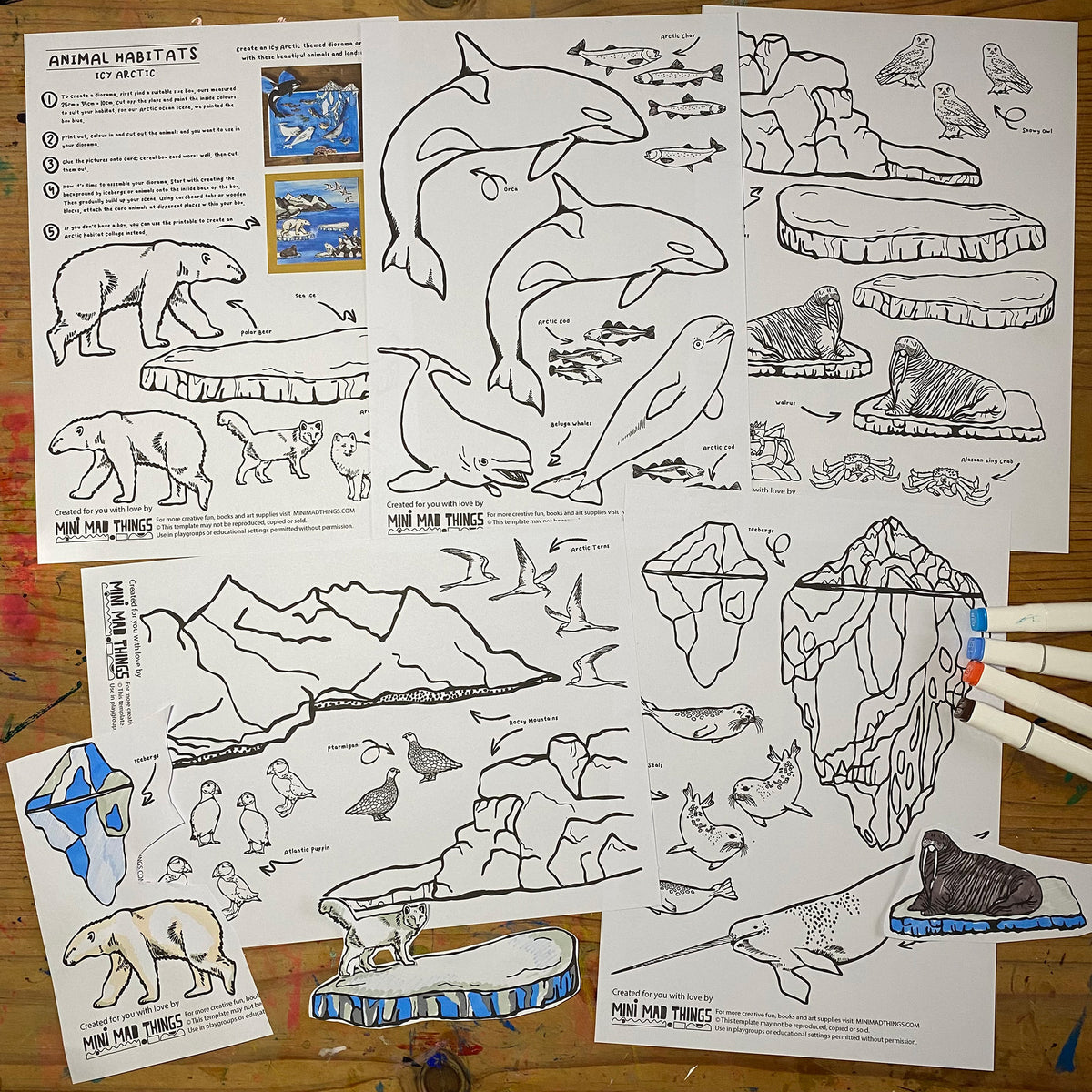 Animal Habitats - Arctic printable activity sheets - Mini Mad Things