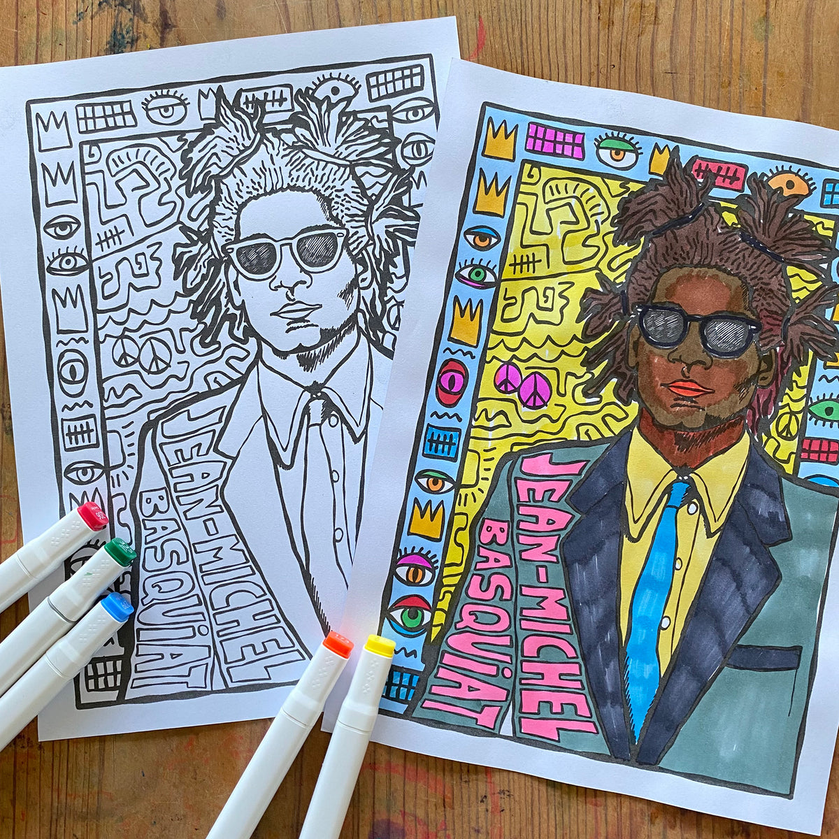 Jean-Michel Basquiat - Printable activity sheets - Mini Mad Things