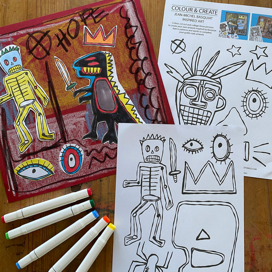 Jean-Michel Basquiat - Printable activity sheets - Mini Mad Things