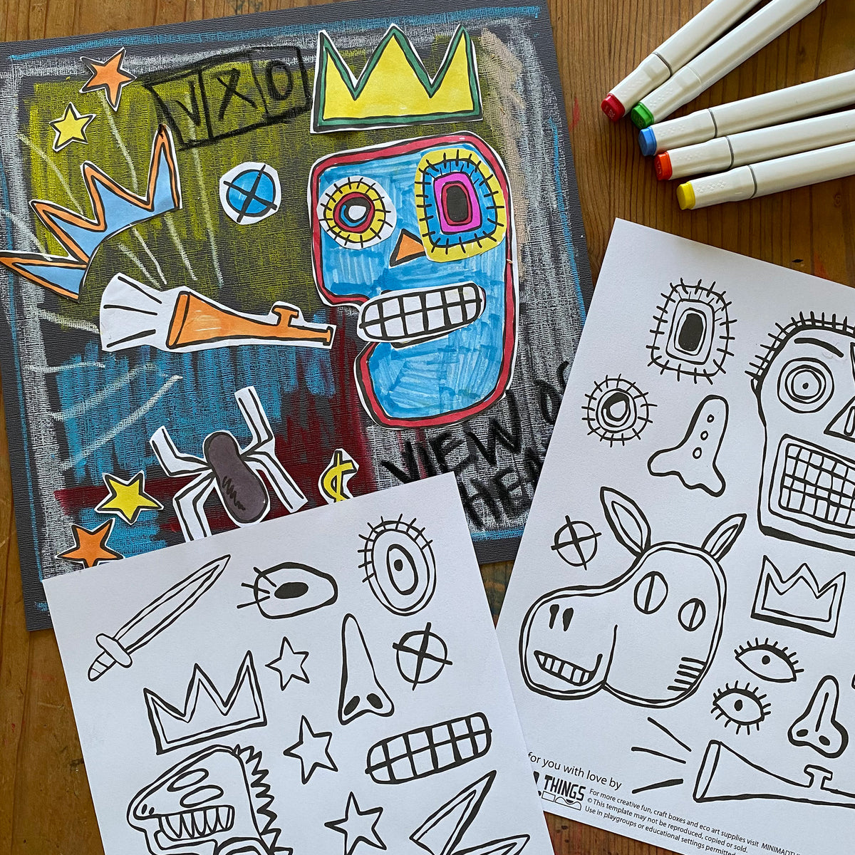 Jean-Michel Basquiat - Printable activity sheets - Mini Mad Things