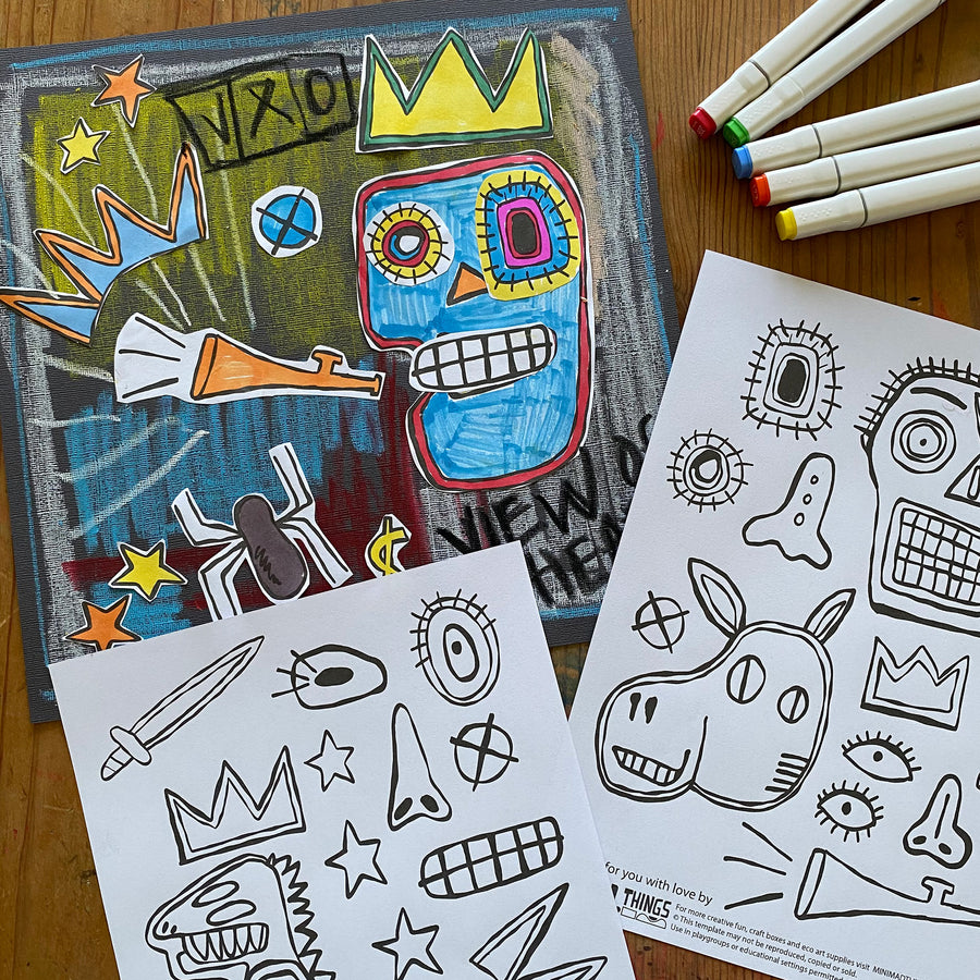 Jean-Michel Basquiat - Printable activity sheets - Mini Mad Things