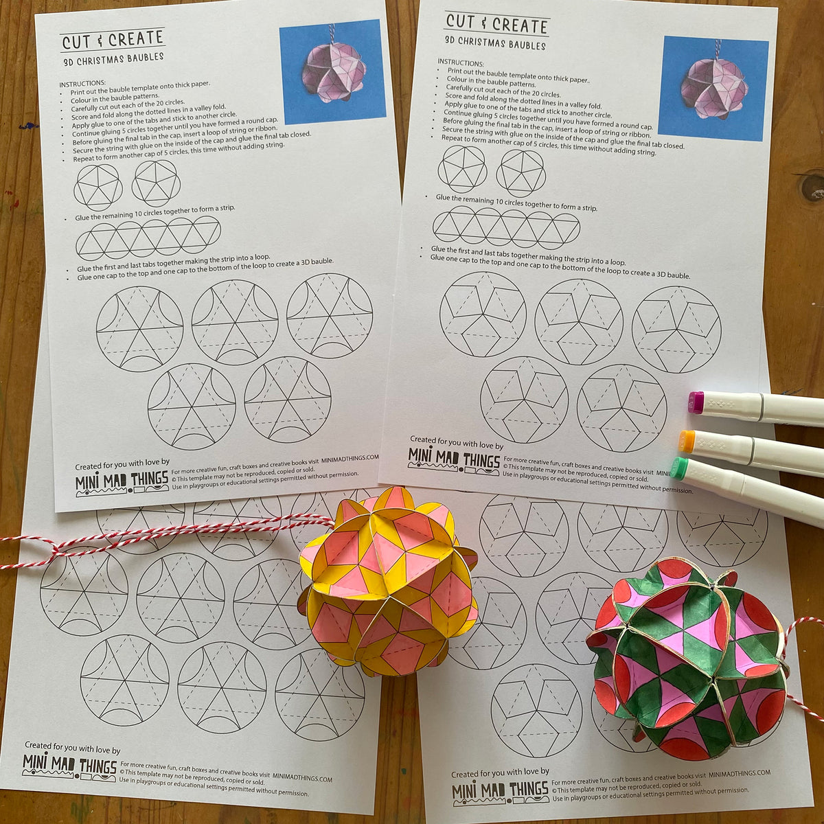 Christmas Decorations Printable Activity sheets - Mini Mad Things