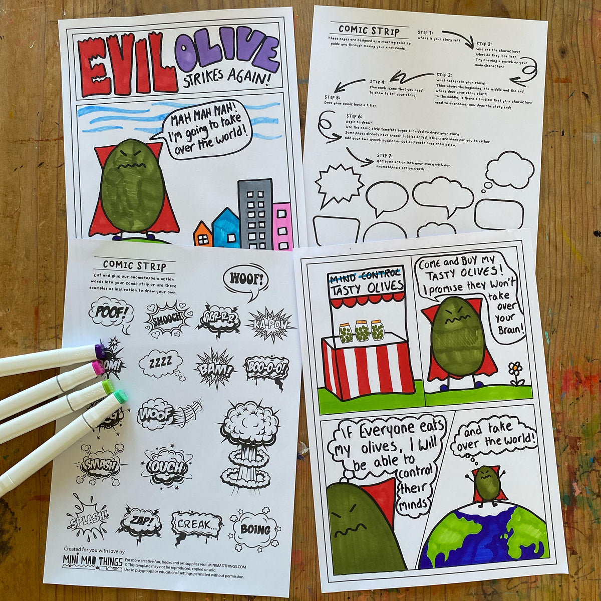 Comic Strip - Printable activity sheets - Mini Mad Things
