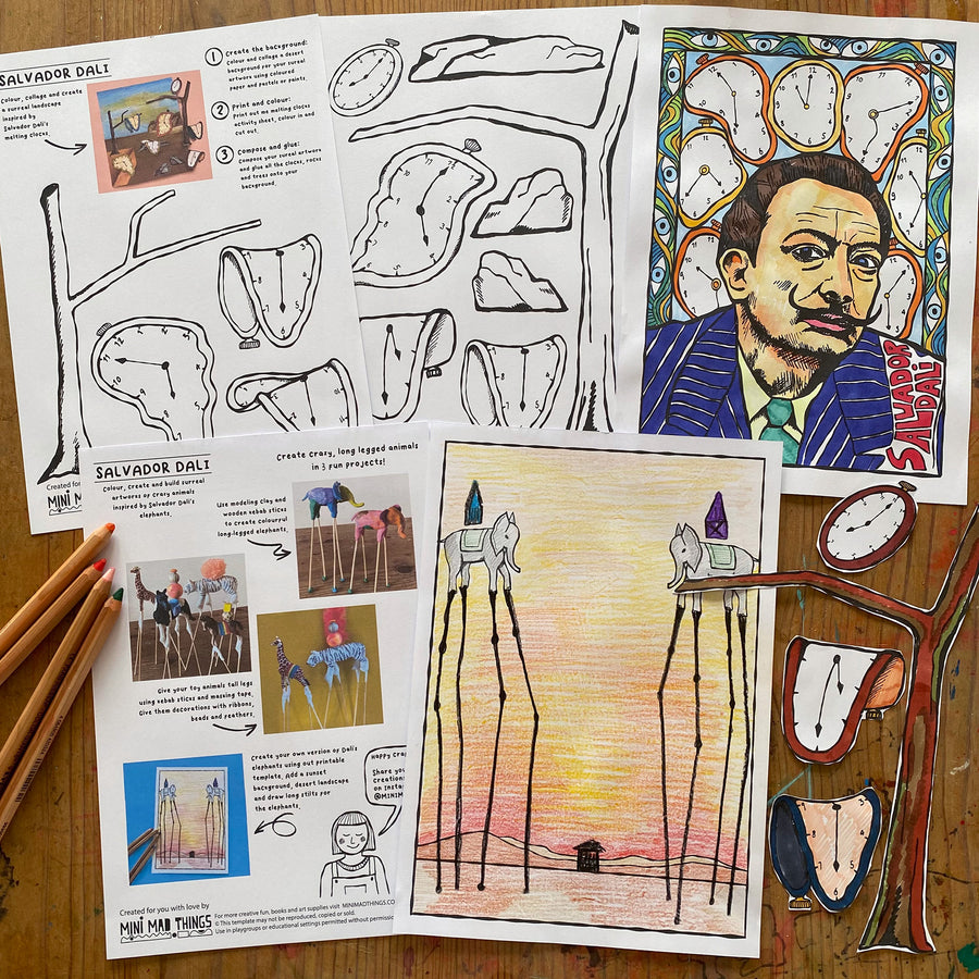 Salvador Dali - Printable activity sheets - Mini Mad Things