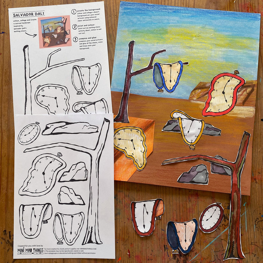 Salvador Dali - Printable activity sheets - Mini Mad Things