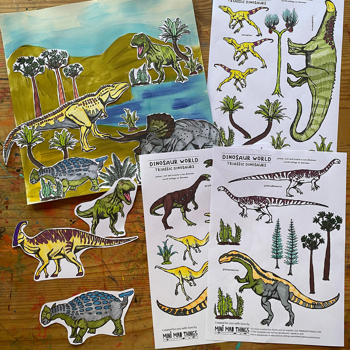 Dinosaurs - Printable activity sheets - Mini Mad Things