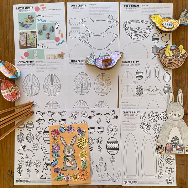 Easter crafts - Printable activity sheets - Mini Mad Things
