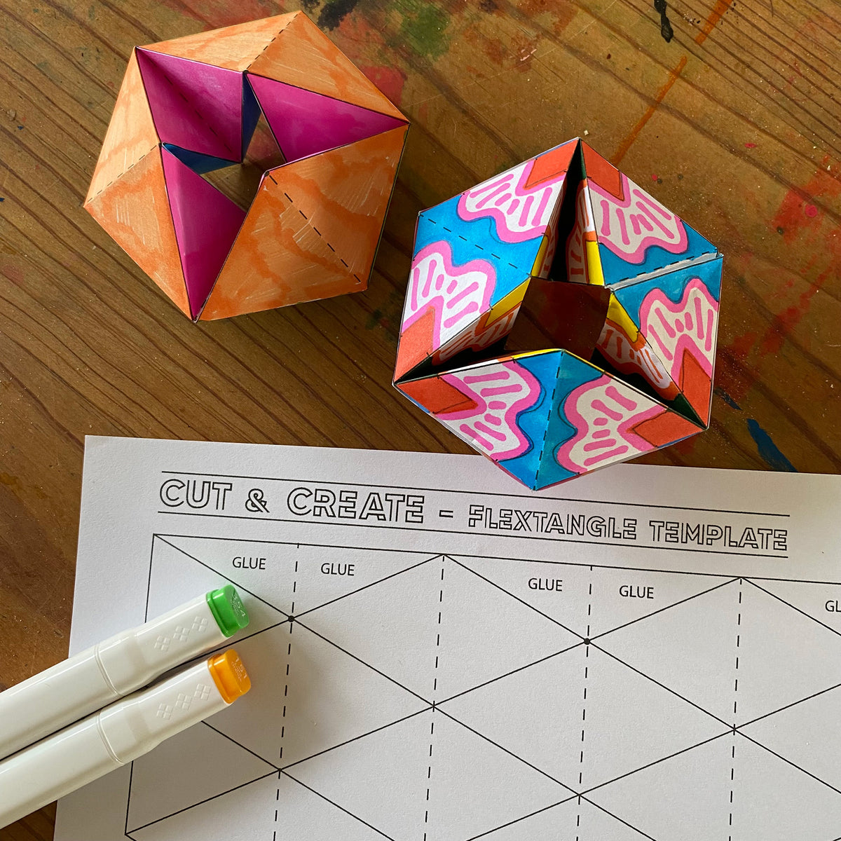 Flextangle printable template - Mini Mad Things