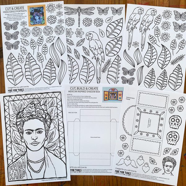 Frida Kahlo - Printable activity sheets - Mini Mad Things