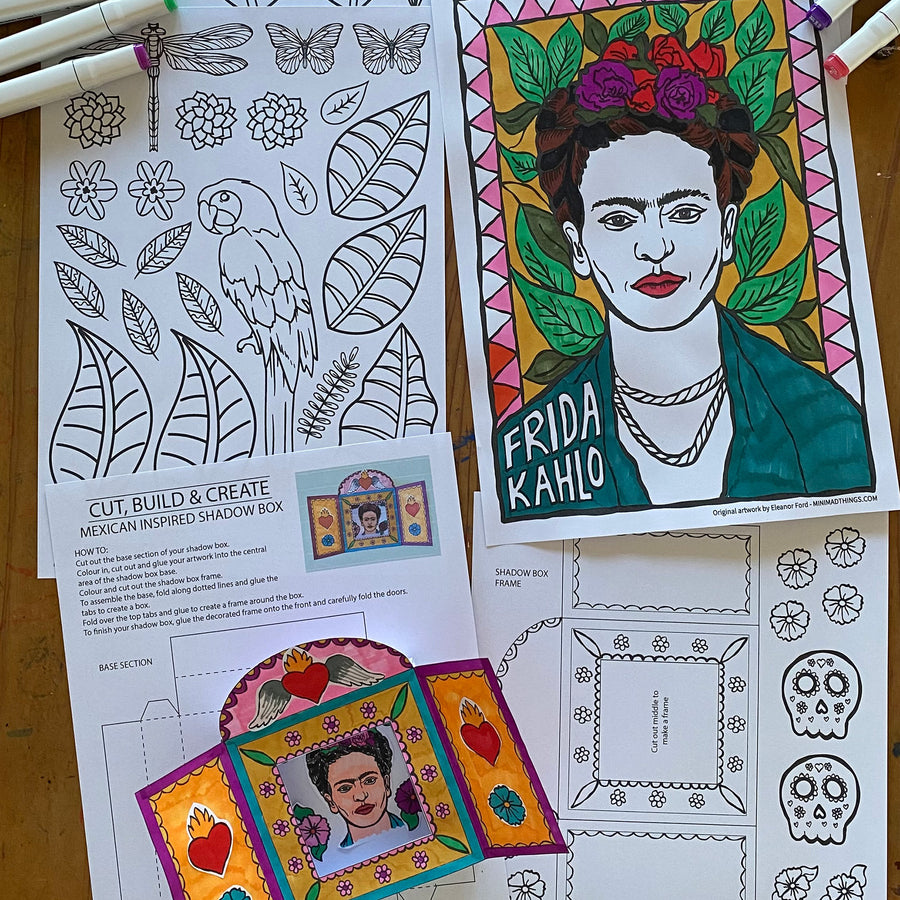 Frida Kahlo - Printable activity sheets - Mini Mad Things