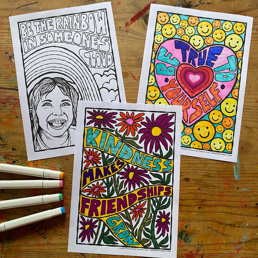 Friendship & Being true to yourself - Colouring in sheets - Mini Mad Things