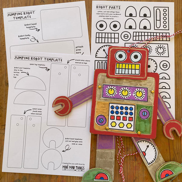 Jumping Robot - Printable template - Mini Mad Things