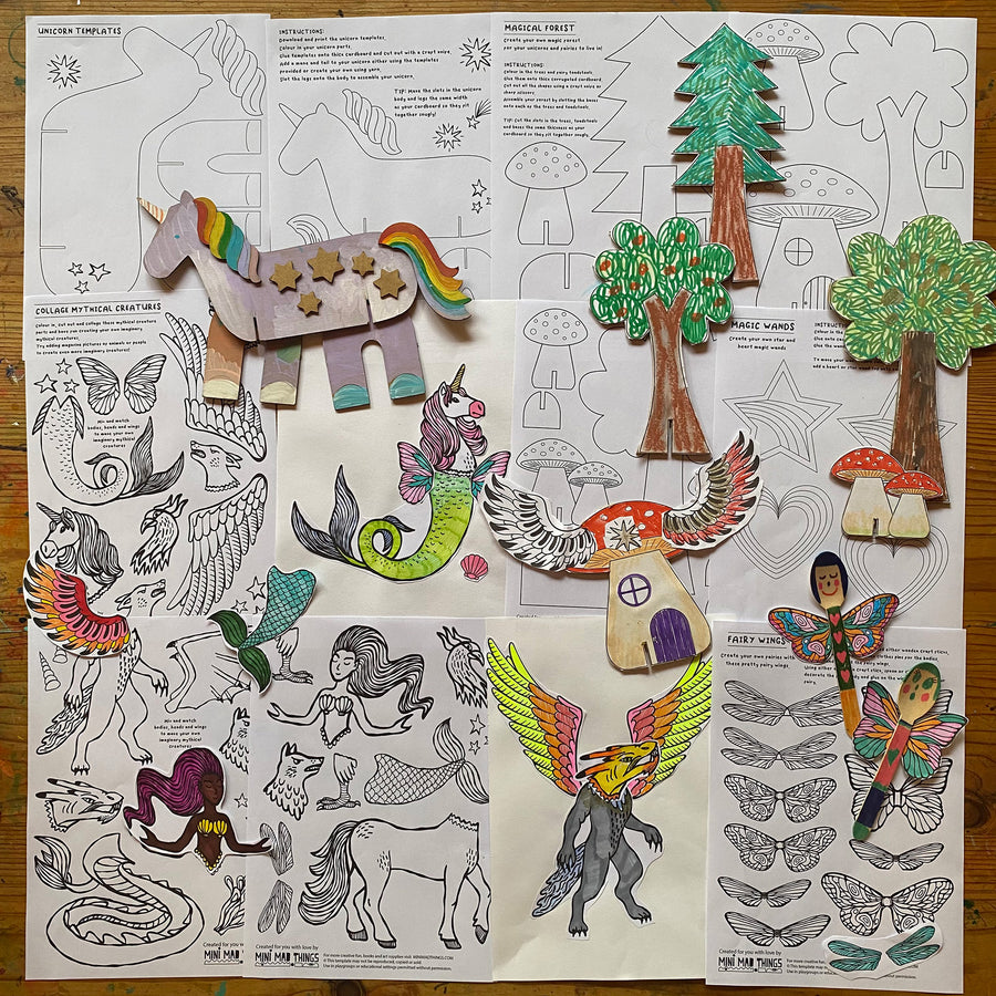 Mythical Creatures & Magic - Printable activity sheets - Mini Mad Things