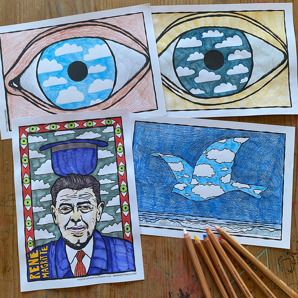 Rene Magritte - Printable activity sheets - Mini Mad Things