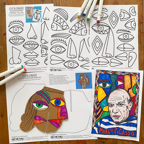 Pablo Picasso - Printable activity sheets - Mini Mad Things