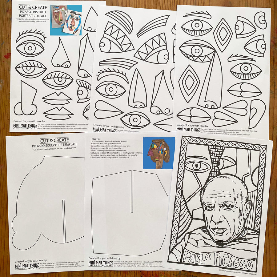 Pablo Picasso - Printable activity sheets - Mini Mad Things