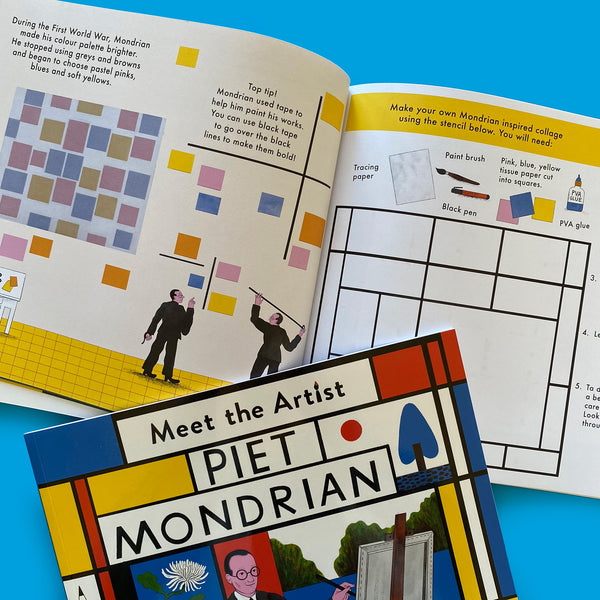 Meet the Artist: Piet Mondrian activity book - Mini Mad Things