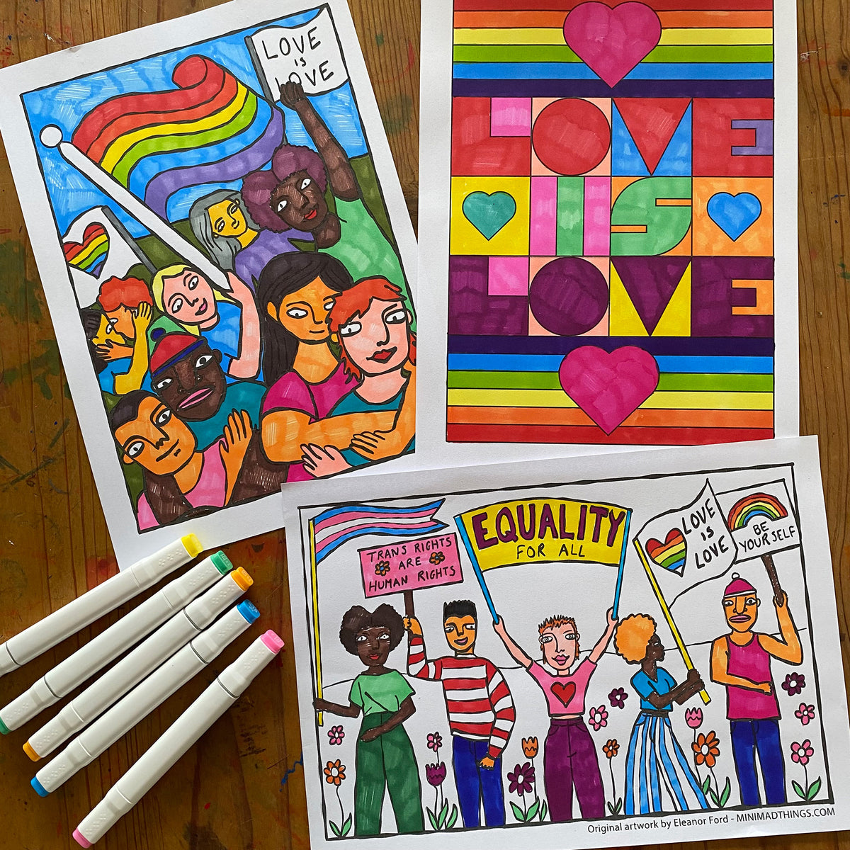 Pride - Colouring in sheets - Mini Mad Things