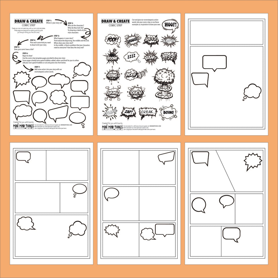 Comic Strip - Printable activity sheets - Mini Mad Things