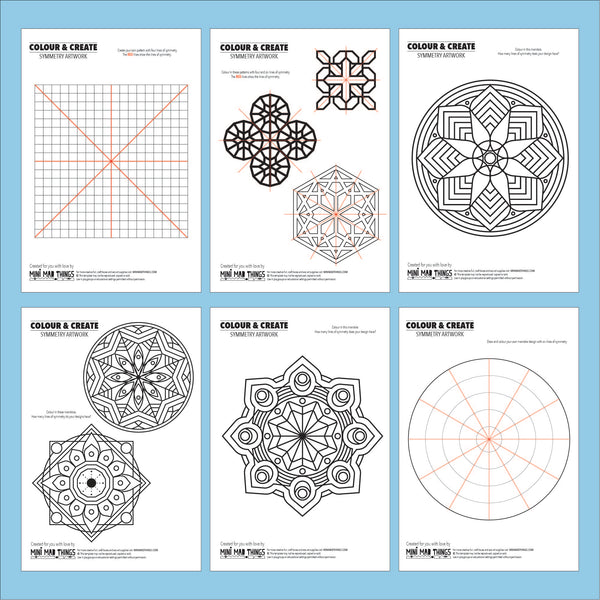 Symmetry - Printable activity sheets - Mini Mad Things
