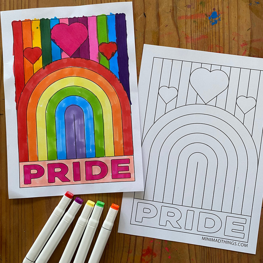 Pride - Colouring in sheets - Mini Mad Things