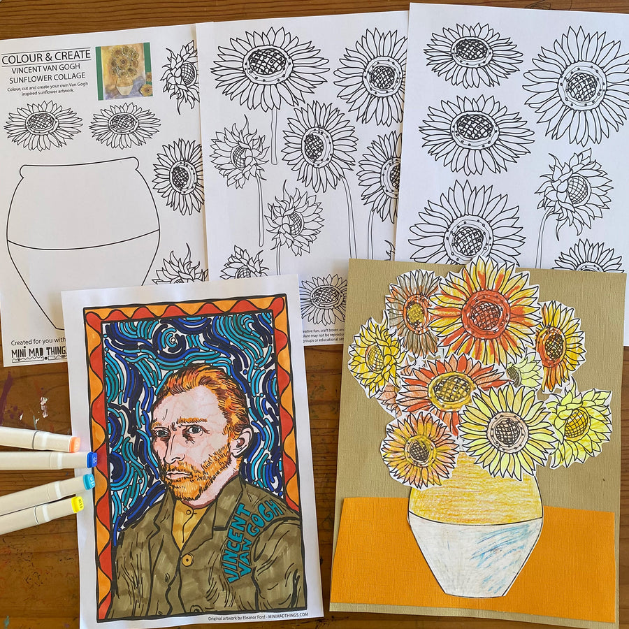 Vincent Van Gogh - Printable activity sheets - Mini Mad Things