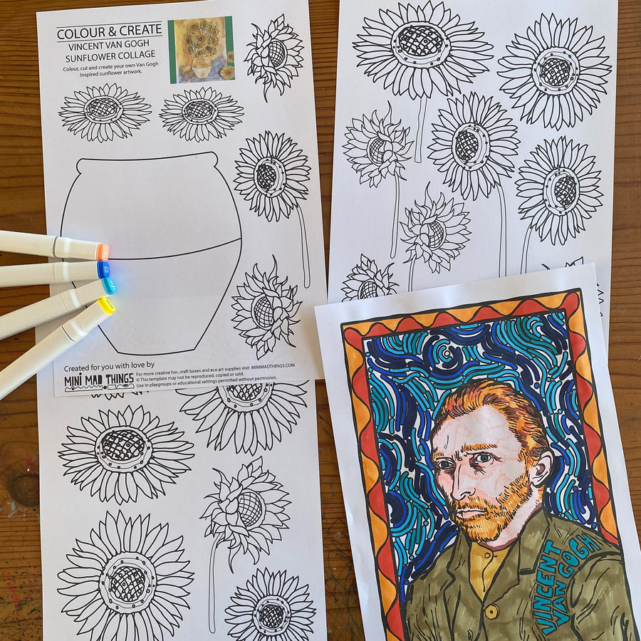 Vincent Van Gogh - Printable activity sheets - Mini Mad Things