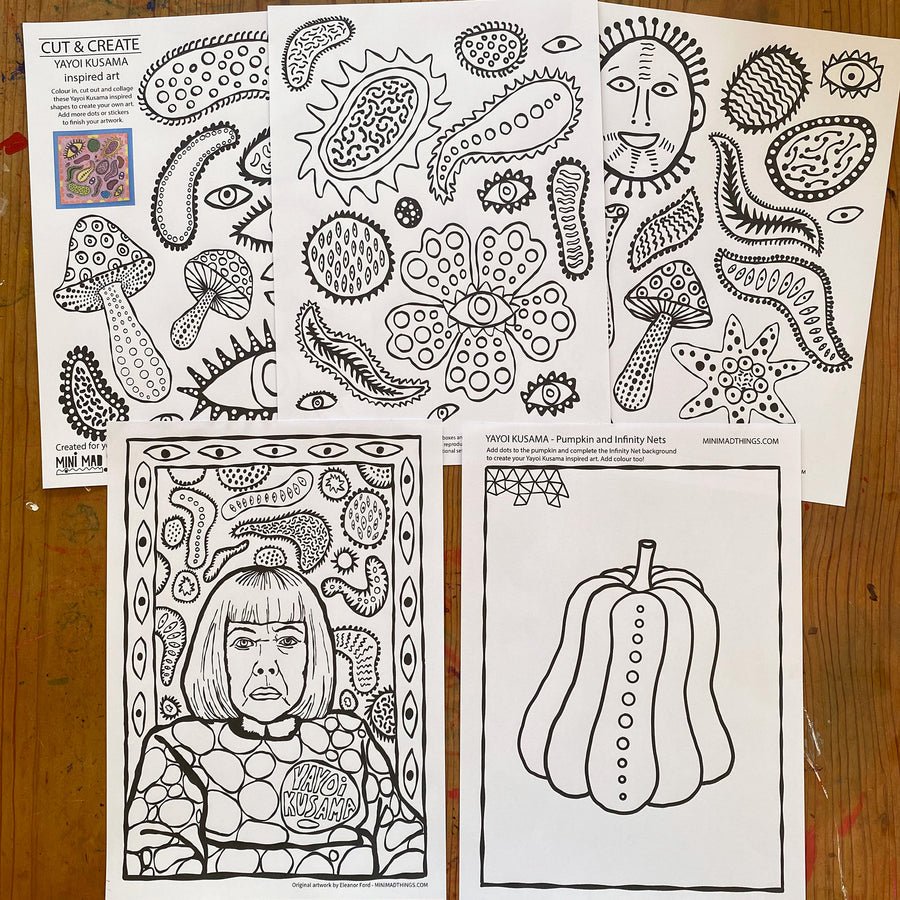 Yayoi Kusama - Printable activity sheets - Mini Mad Things