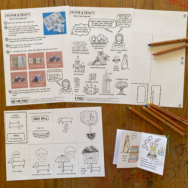 Mini Zine Making - Printable activity sheets - Mini Mad Things
