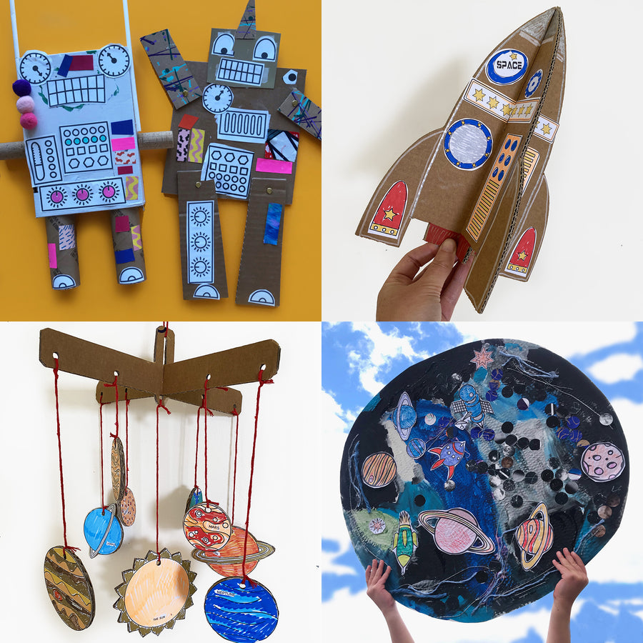 Space & Robots - Printable activity sheets - Mini Mad Things