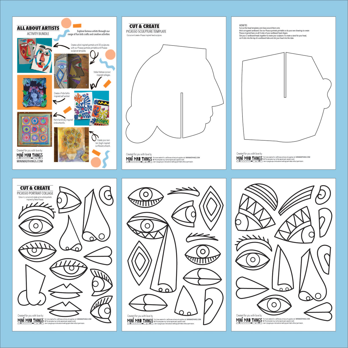 All About Artists - Printable activity bundle - Mini Mad Things