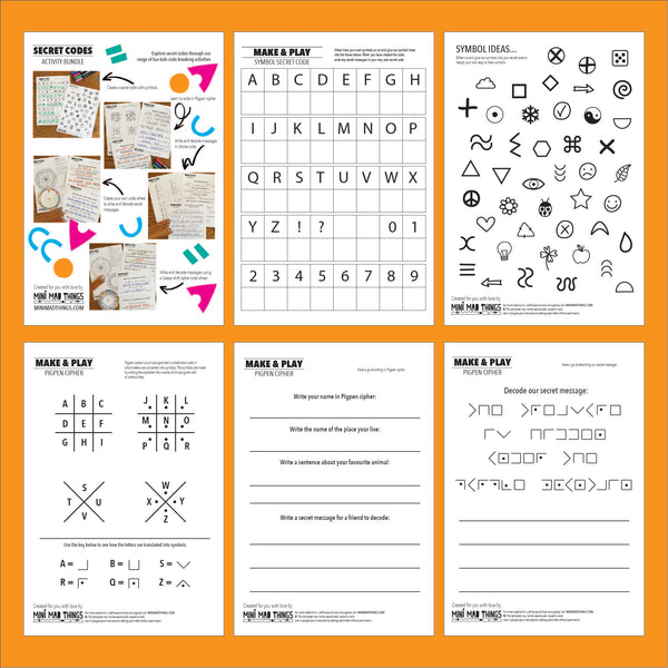 Secret Codes - Printable activity bundle - Mini Mad Things