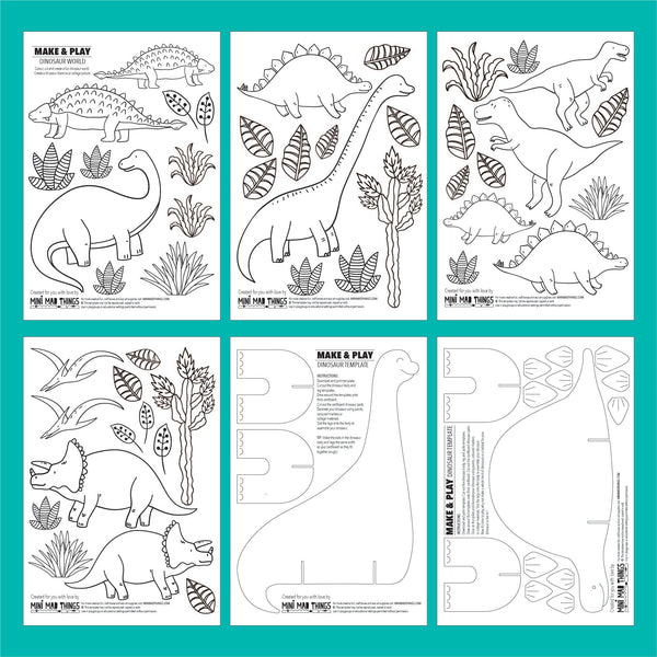 Dinosaurs - Printable activity sheets - Mini Mad Things