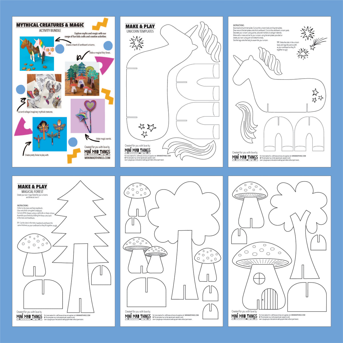 Mythical Creatures & Magic - Printable activity bundle - Mini Mad Things