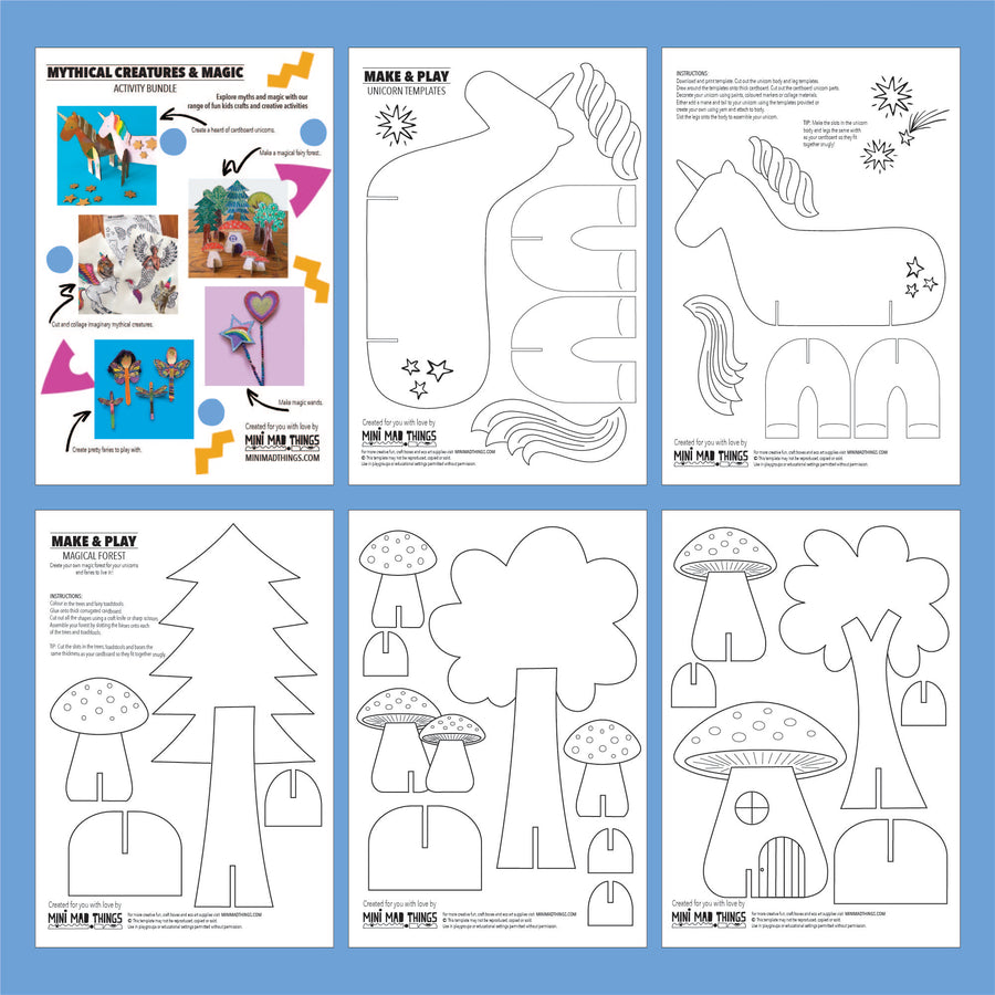 Mythical Creatures & Magic - Printable activity bundle - Mini Mad Things