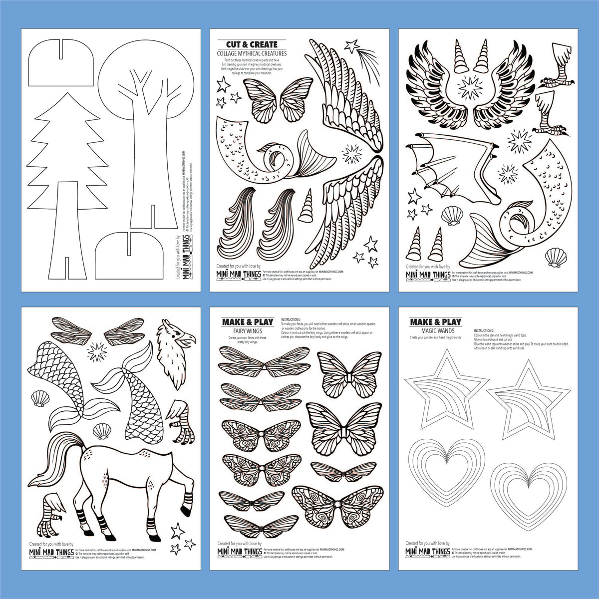 Mythical Creatures & Magic - Printable activity bundle - Mini Mad Things